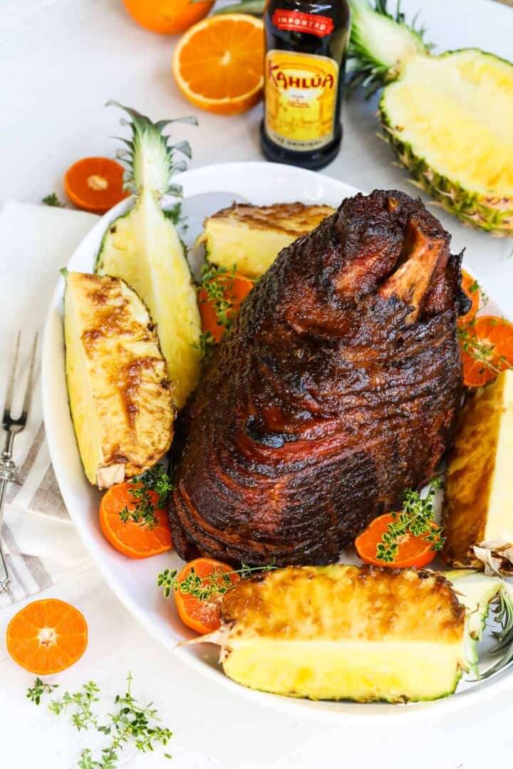 Kahlua Pineapple Glazed Ham Recipe (Spiral Cut) | Delicious Table