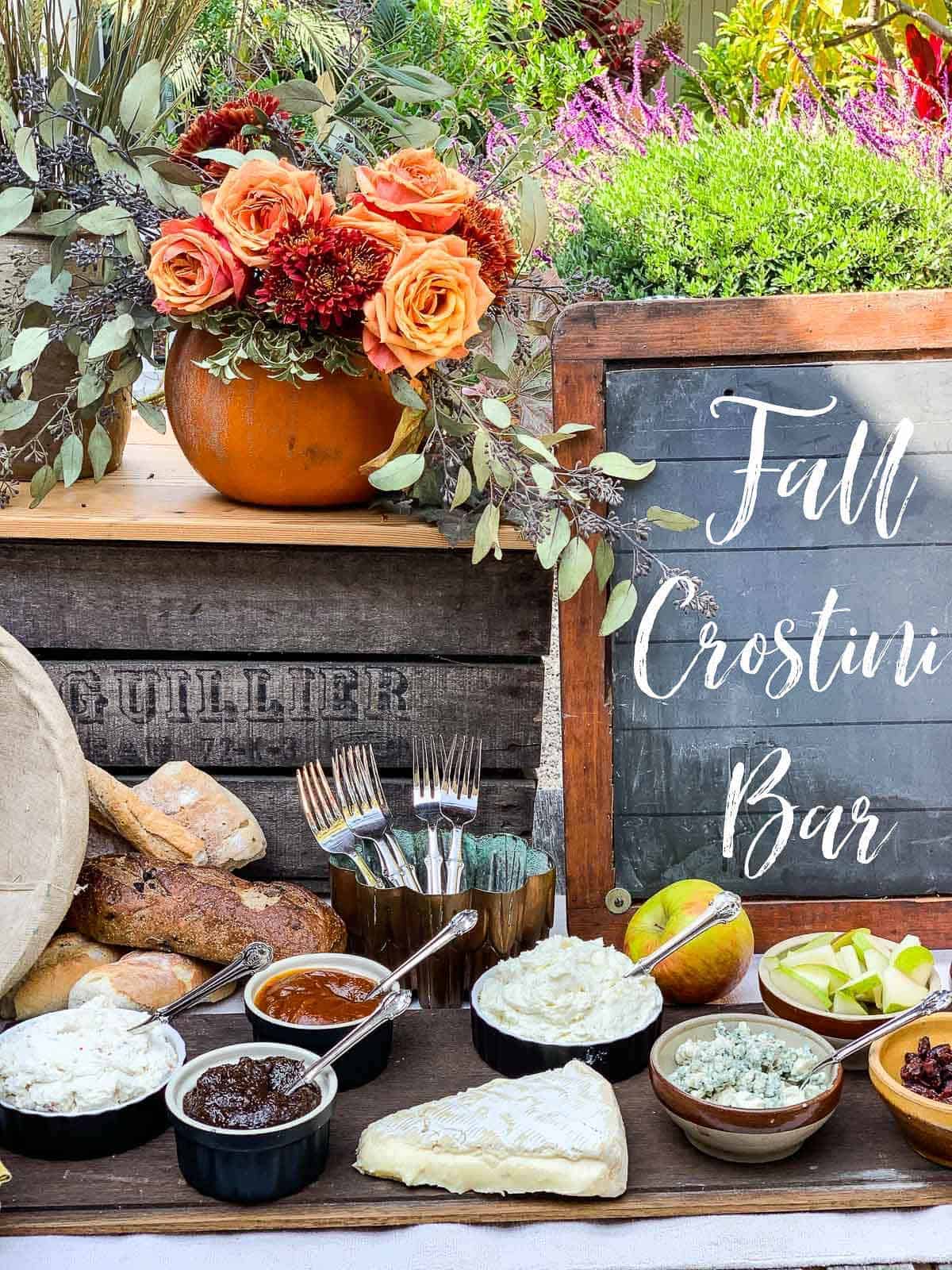 Fall Crostini Bar Appetizers - Delicious Table