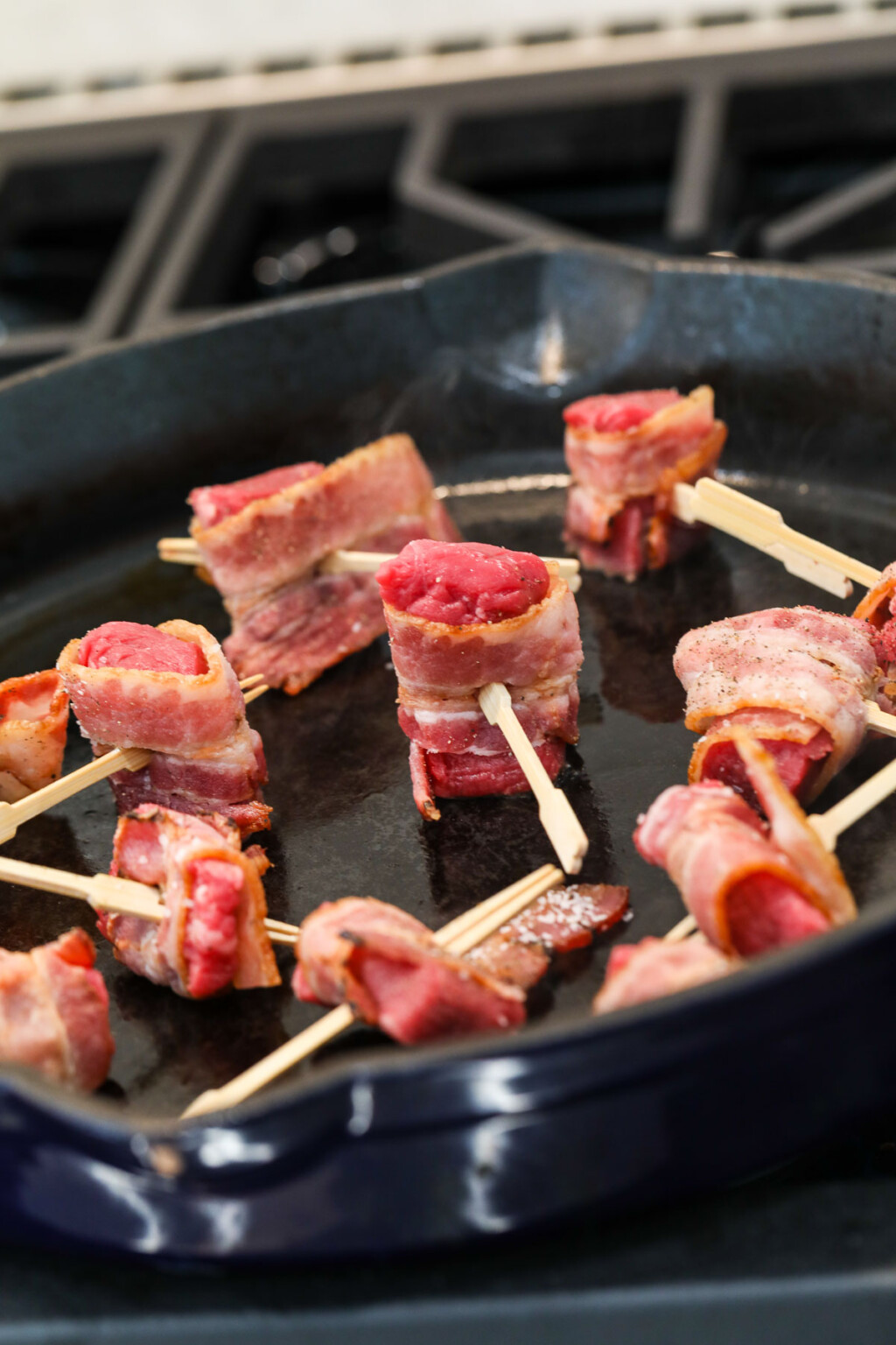 Steak Appetizer (Bacon-Wrapped Filet Mignon) - Delicious Table