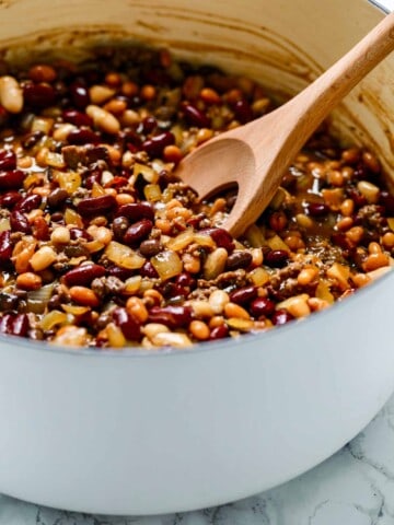 Cowboy Beans (Slow Cooker or Oven Baked) | Delicious Table