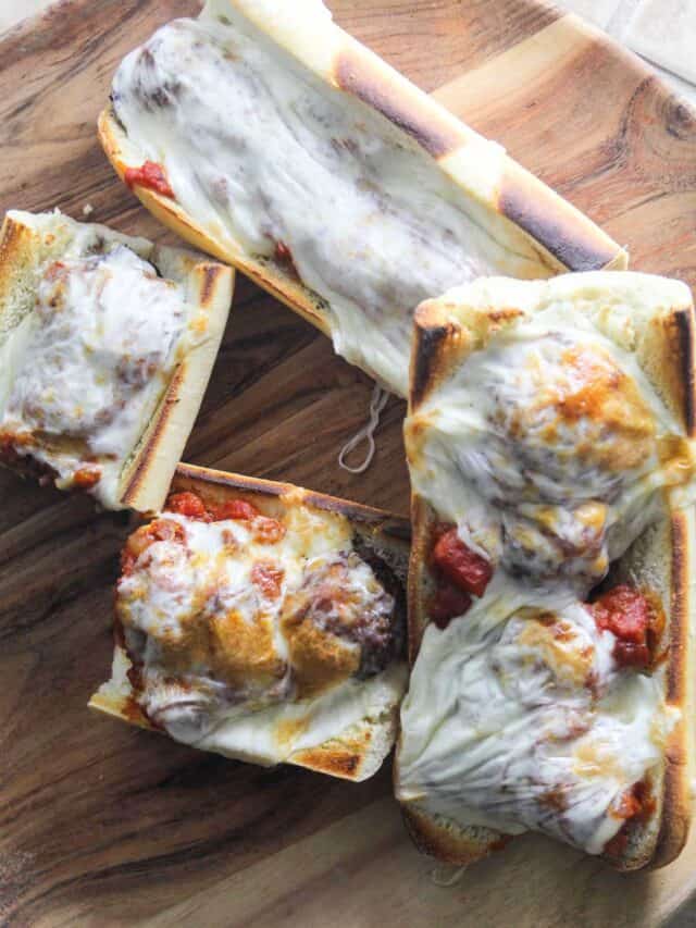 Cheesy Meatball Subs - Delicious Table