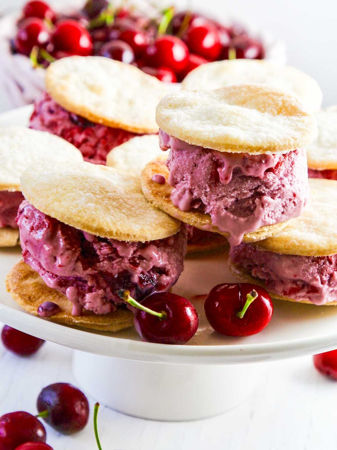 Cherry Pie Ice Cream Sandwiches (Easy 5 Ingredients!) | Delicious Table