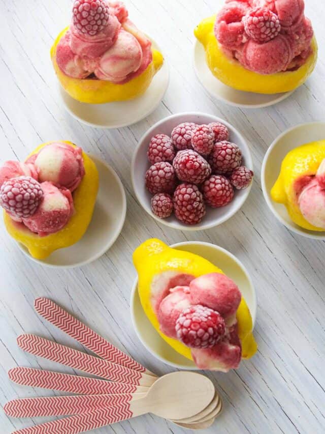 Raspberry Lemon Sorbet Recipe (Nice Cream) | Delicious Table