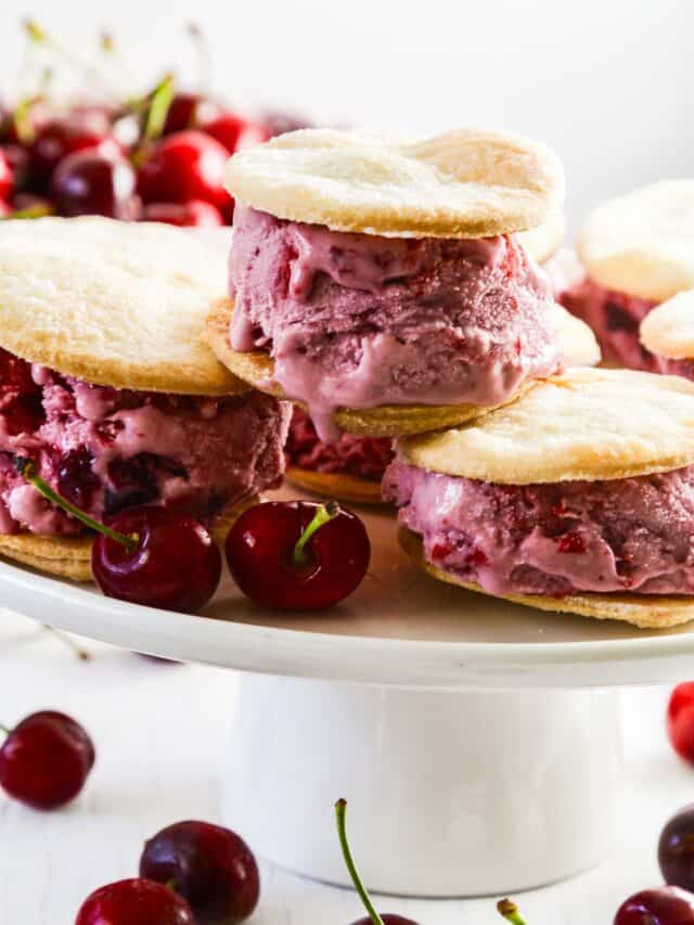 Cherry Pie Ice Cream Sandwiches (Easy 5 Ingredients!) | Delicious Table
