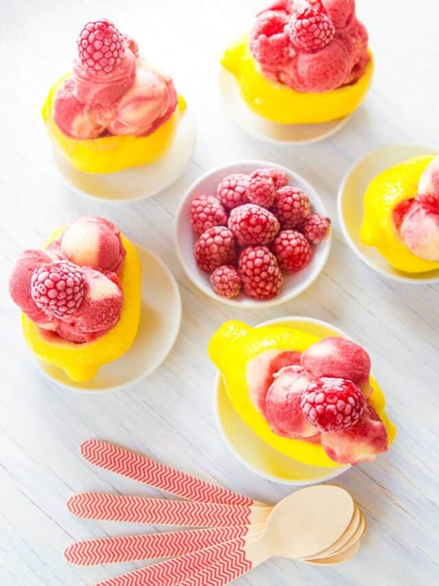 Raspberry Lemon Sorbet Recipe (Nice Cream) | Delicious Table