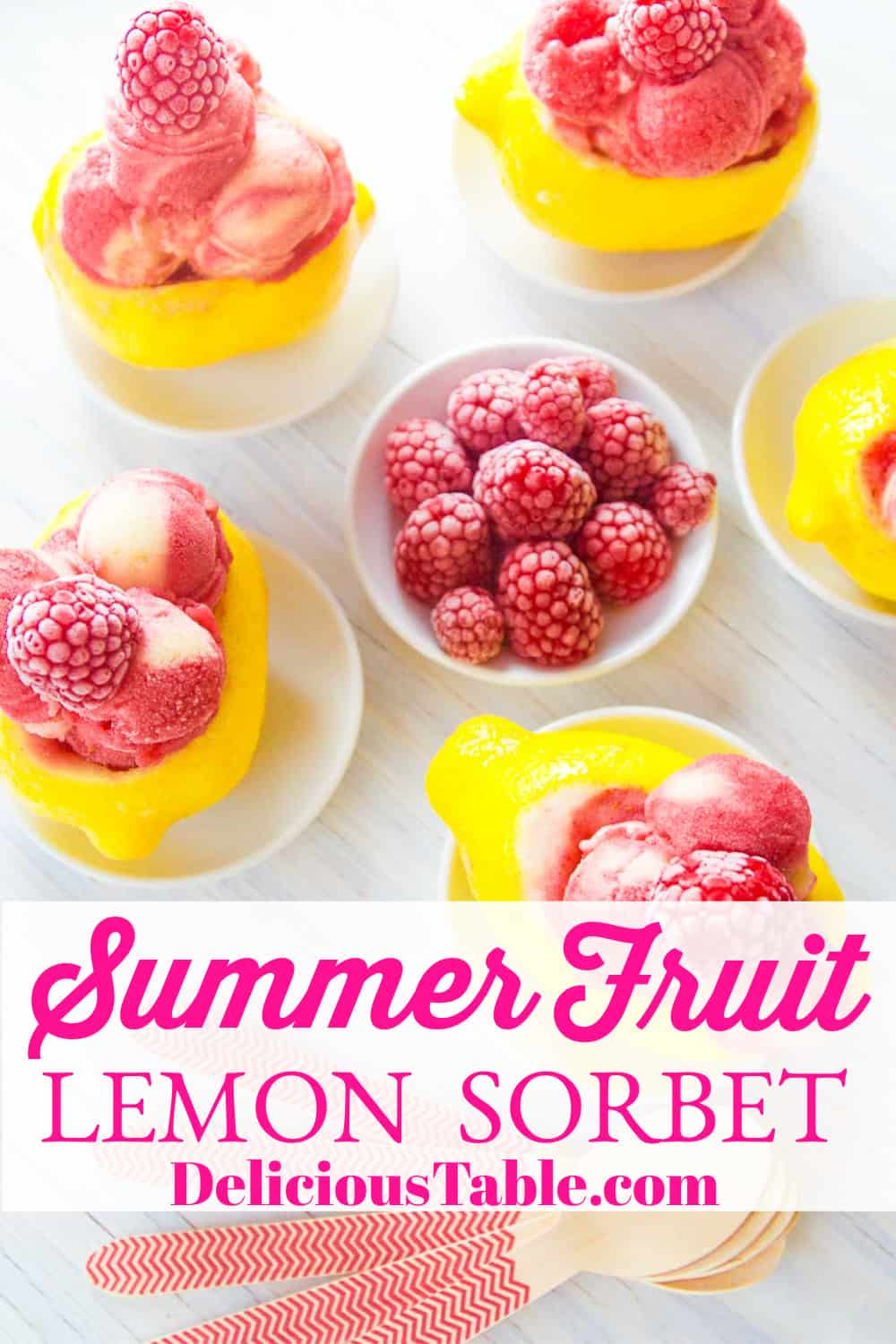 Raspberry Lemon Sorbet Recipe (Nice Cream) | Delicious Table