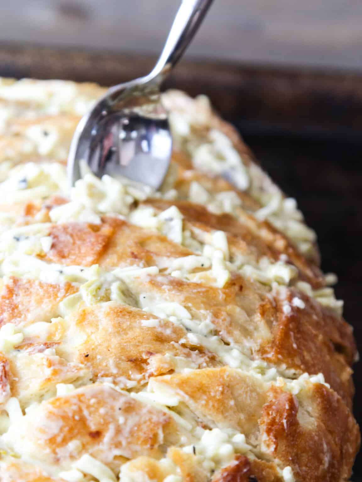 Green Chile Cheese Pull Apart Bread - Delicious Table