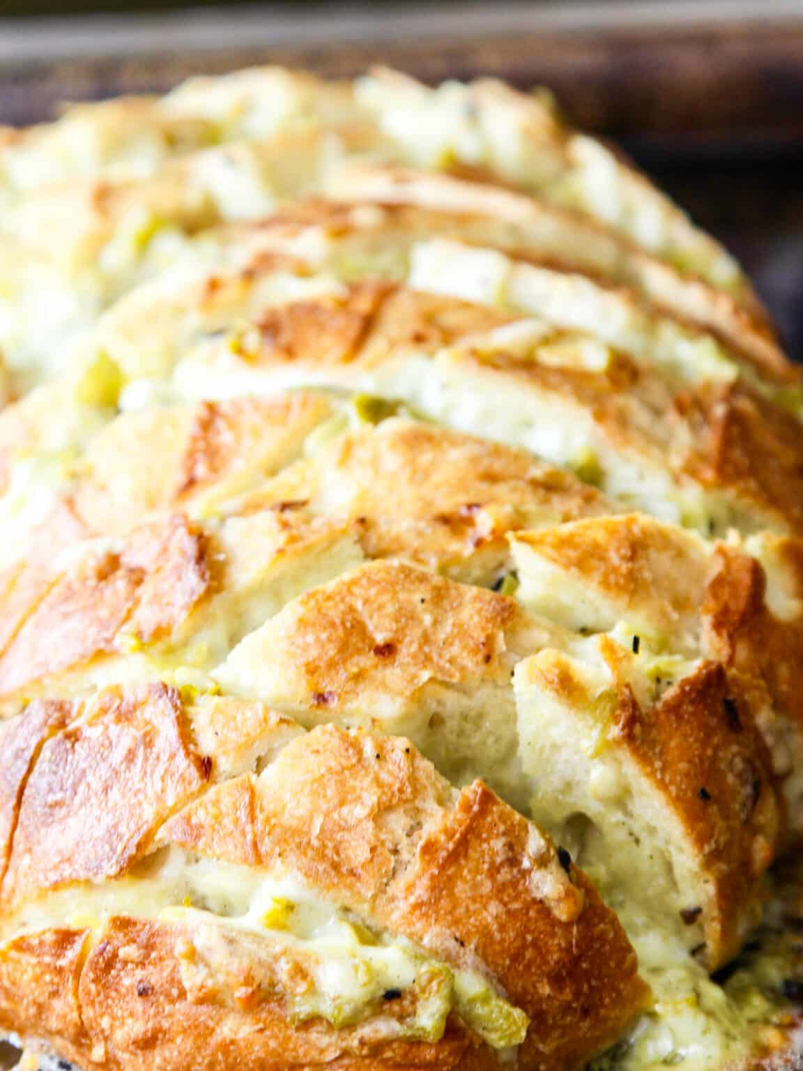 Green Chile Cheese Pull Apart Bread - Delicious Table