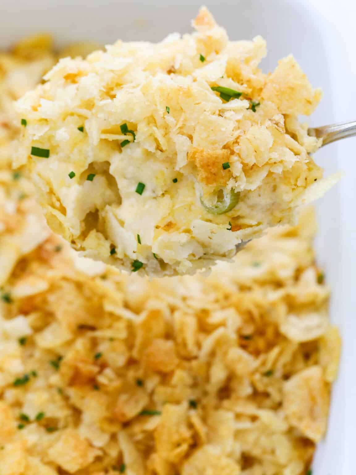 Cheesy Potato Casserole (Funeral Potatoes) - Delicious Table